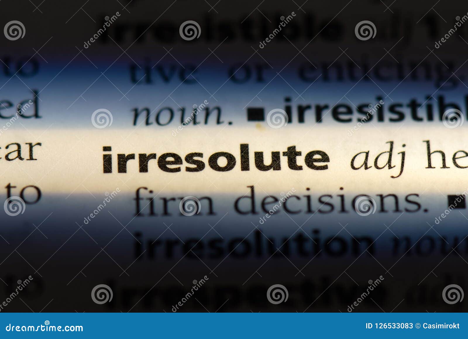 Irresolute stock image. Image of dictionary, text, paper - 126533083