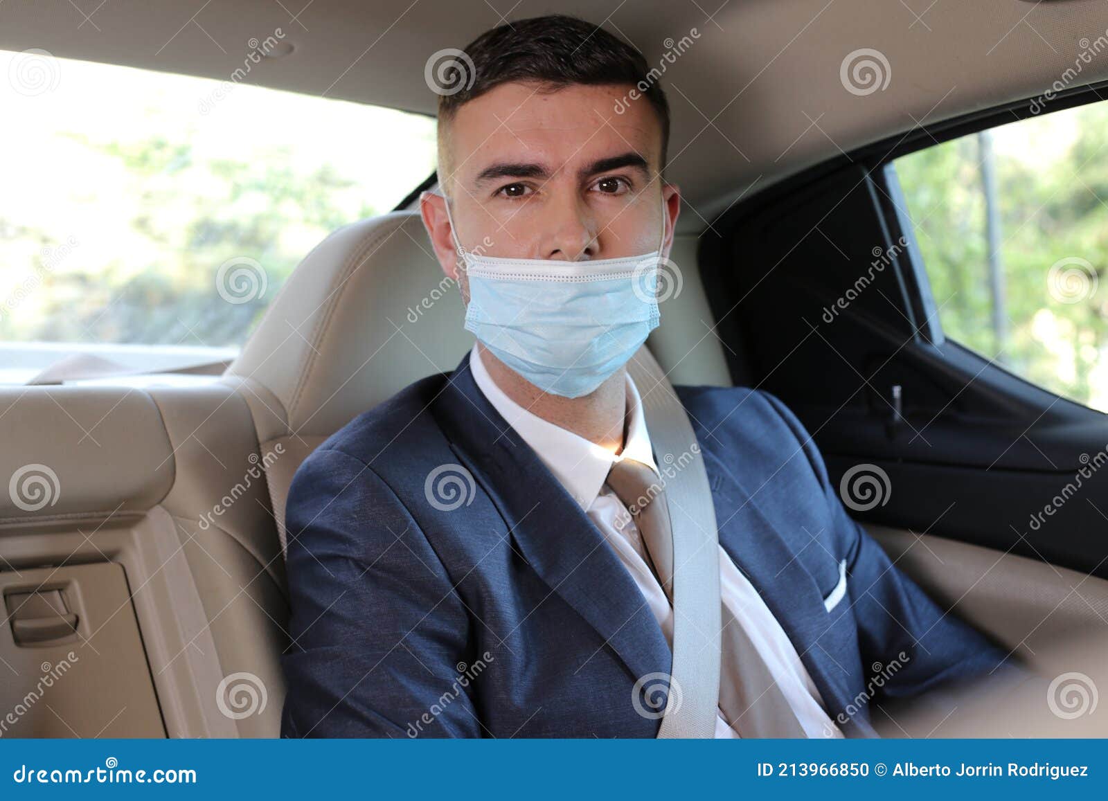Irresponsible Businessman Using Protective Mask Wrong Stock Photo ...