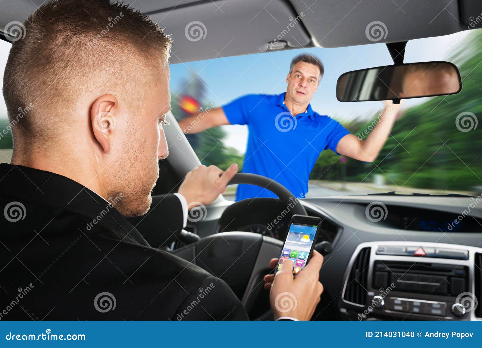 An Irresponsible Driver Causing a Car Accident Stock Photo - Image of ...