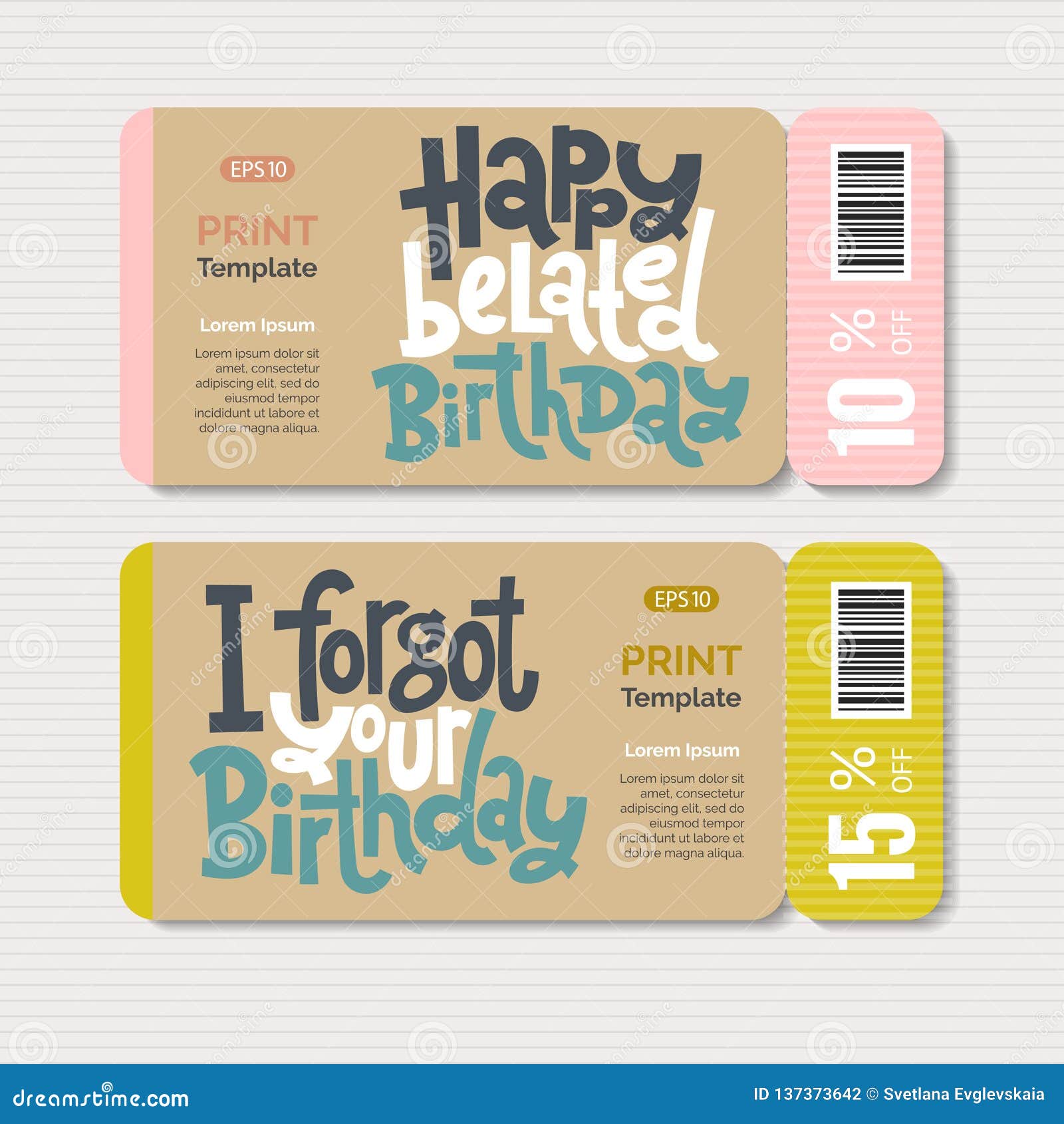 Promotional Coupon Design Template with Hand Drawn Lettering, Slogan ...