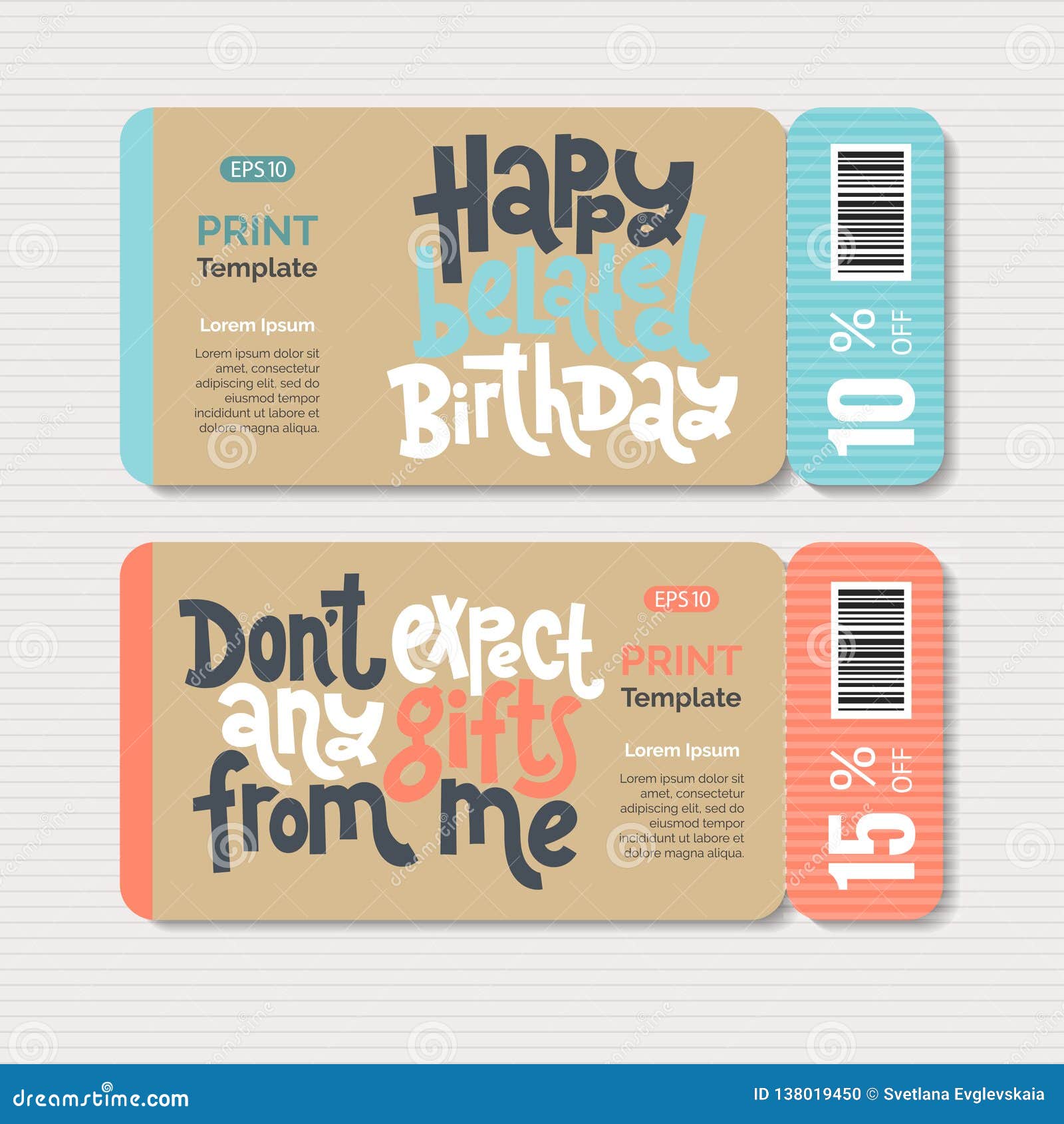 Promotional Coupon Design Template with Hand Drawn Lettering, Slogan ...