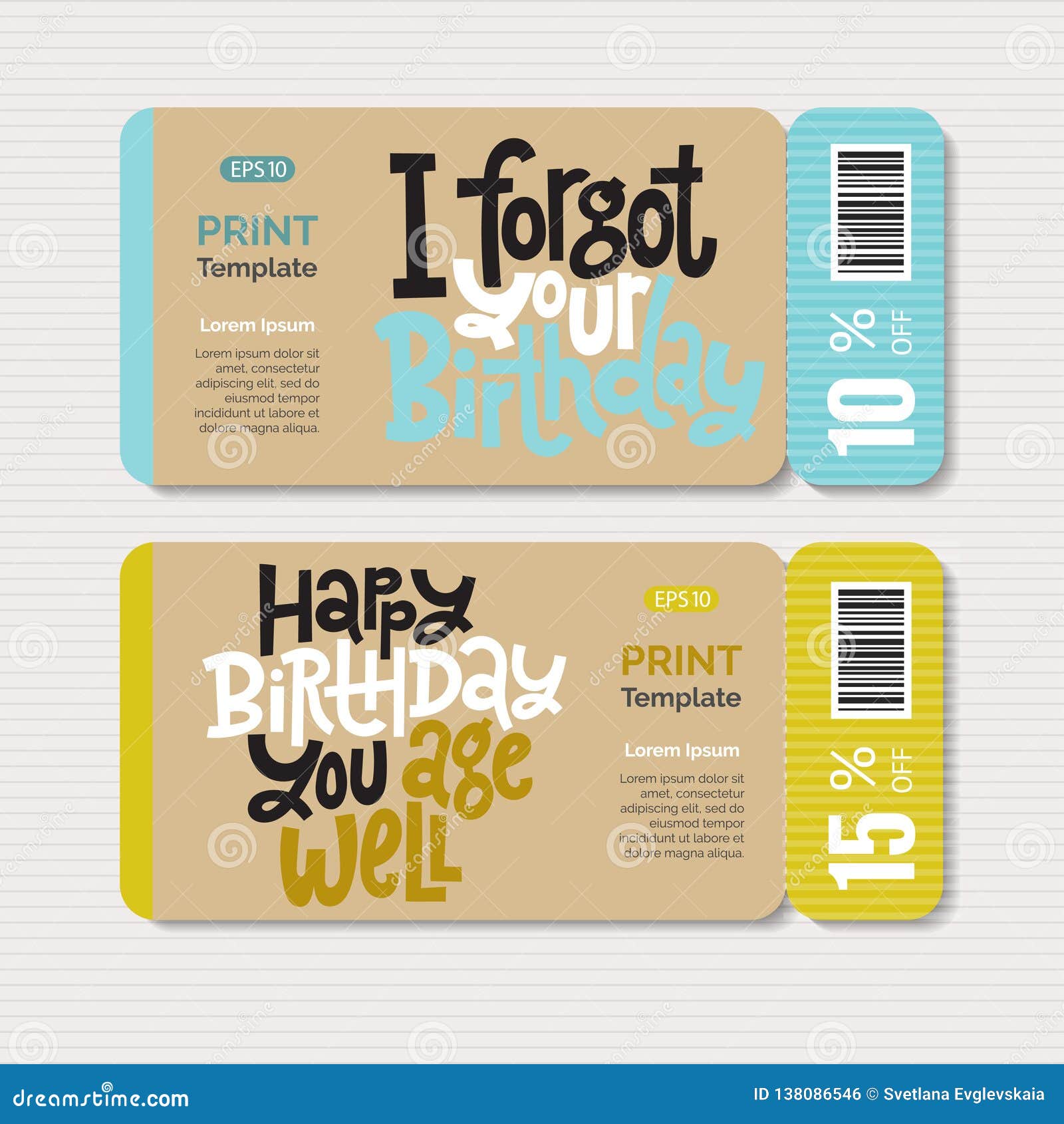 Promotional Coupon Design Template with Hand Drawn Lettering, Slogan ...