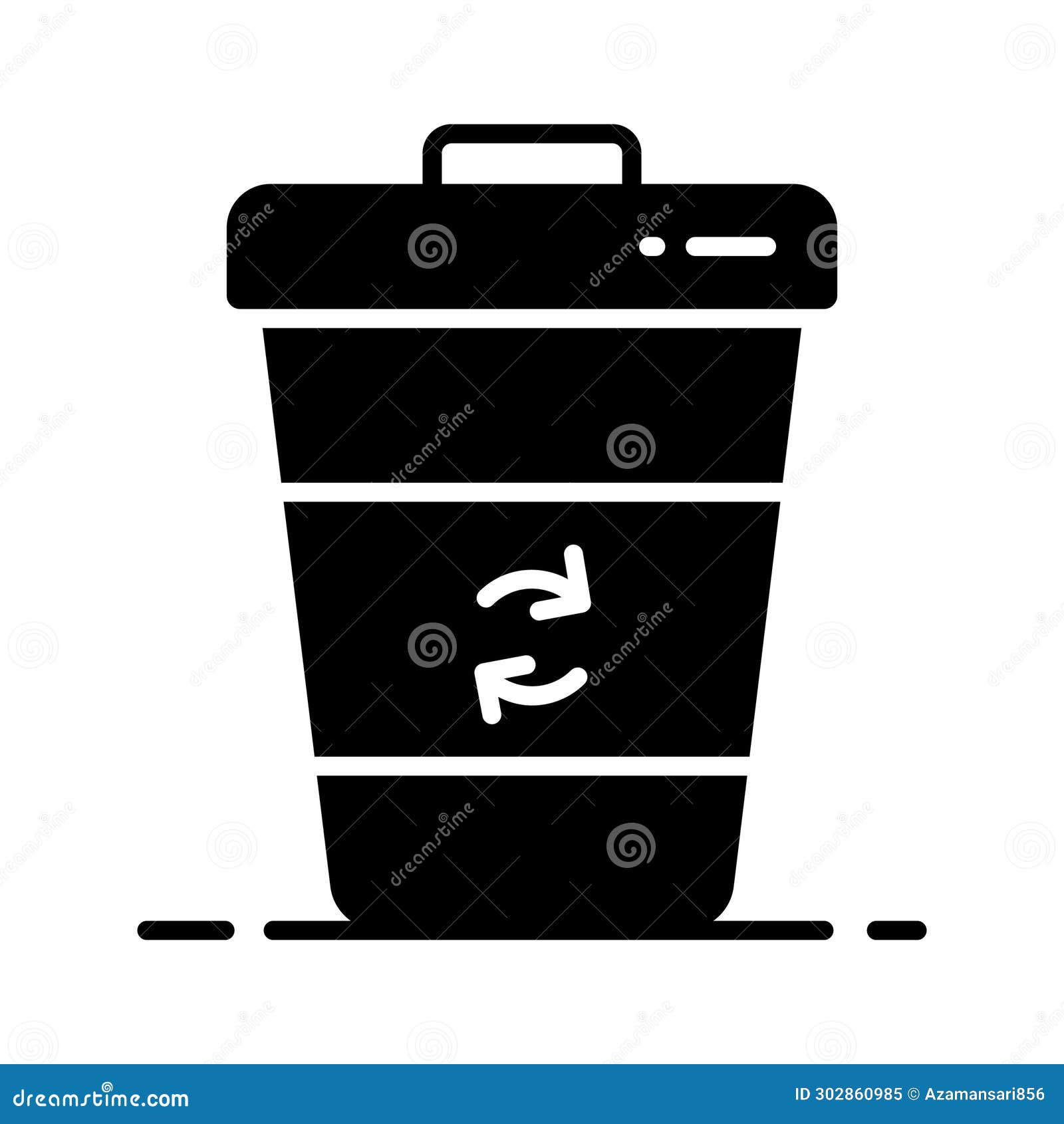 Irreversible Arrows on Garbage Bin Denoting Concept Icon of Recycle Bin ...