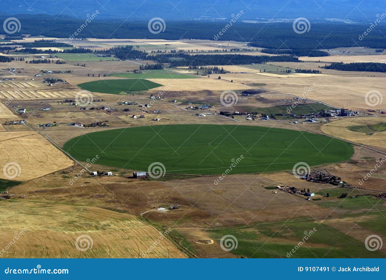Irrigated farm land stock image. Image of circular, pipe - 9107491