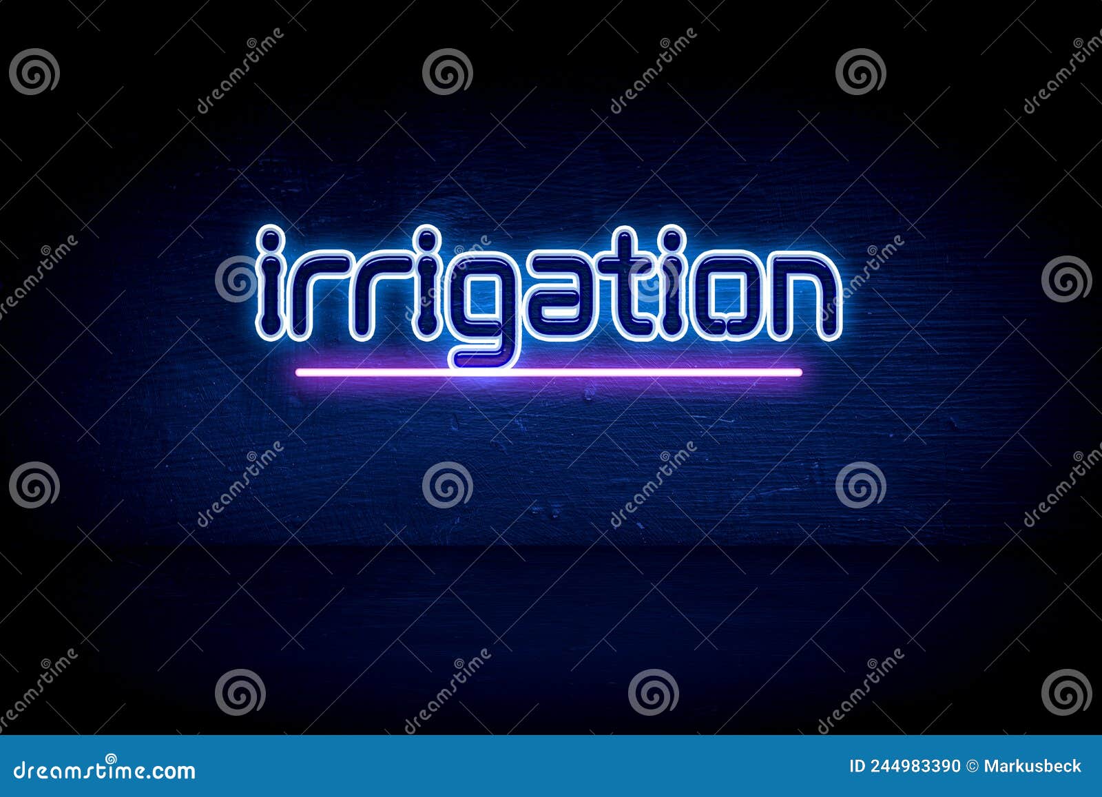 Irrigation - Blue Neon Announcement Signboard Stock Photo - Image of ...