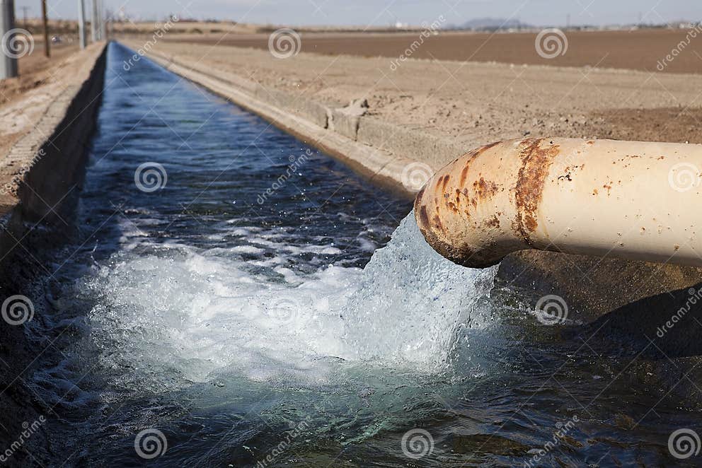 Irrigation Canal stock image. Image of agricultural, flowing - 16770271