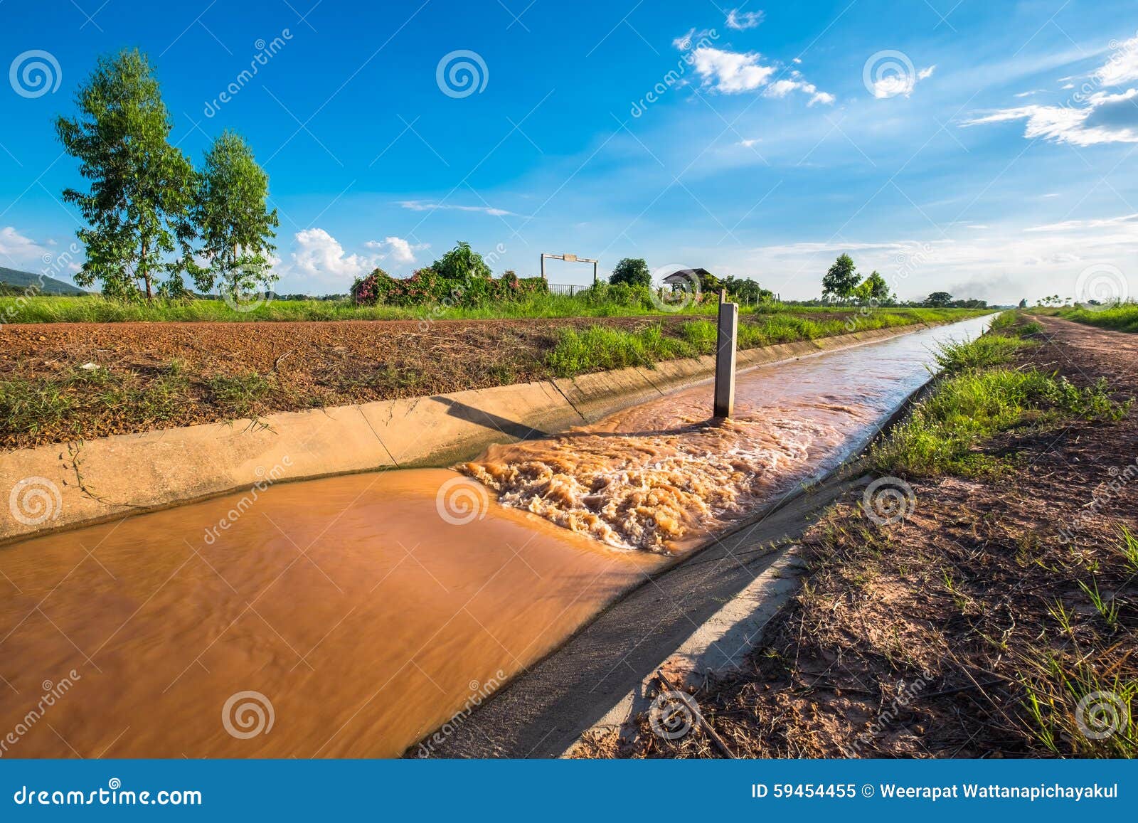 Irrigation canal stock image. Image of industrial, countryside - 59454455