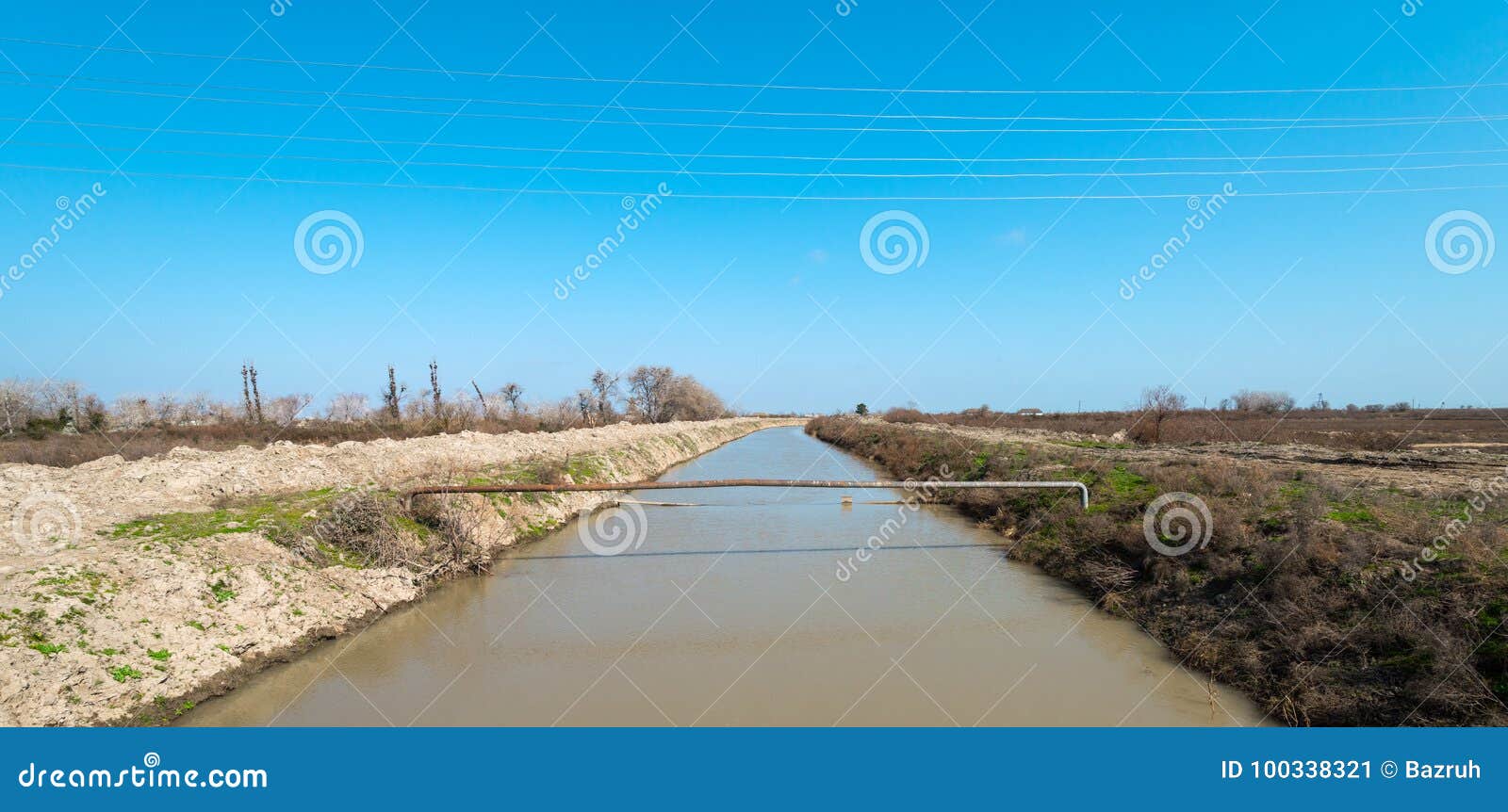 Irrigation canal stock image. Image of agriculture, agricultural ...