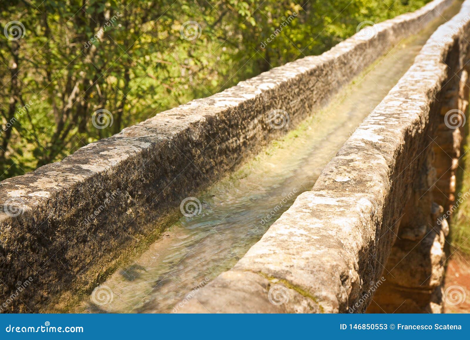 Irrigation Channel with Old Stone Elements in Nature Stock Image ...