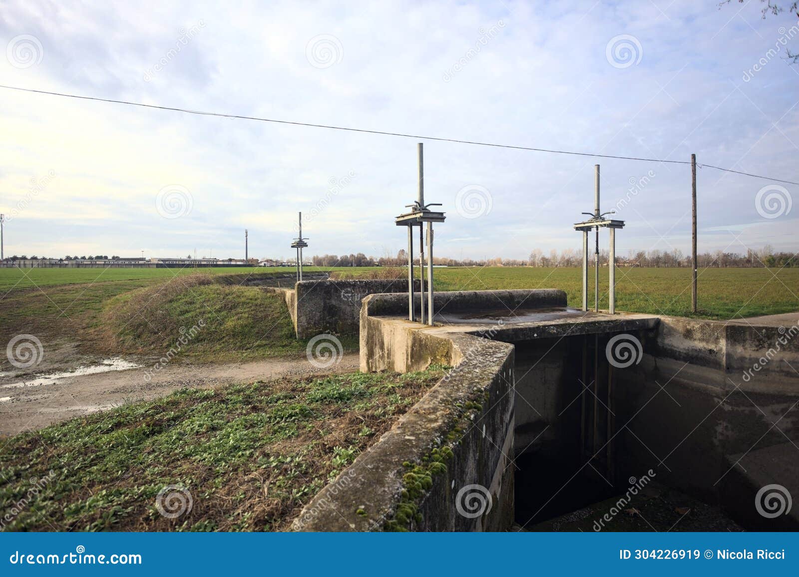 Irrigation channel stock image. Image of grass, farm - 304226919
