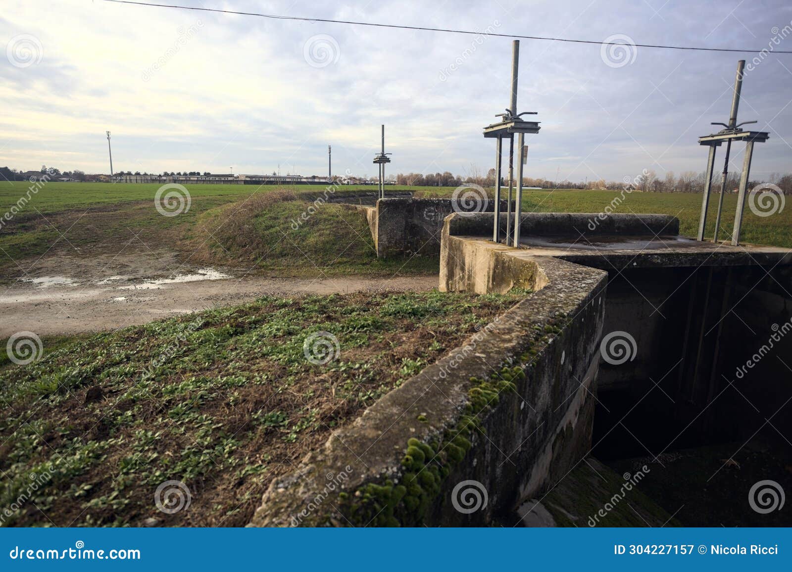 Irrigation channel stock image. Image of farmland, cloudy - 304227157