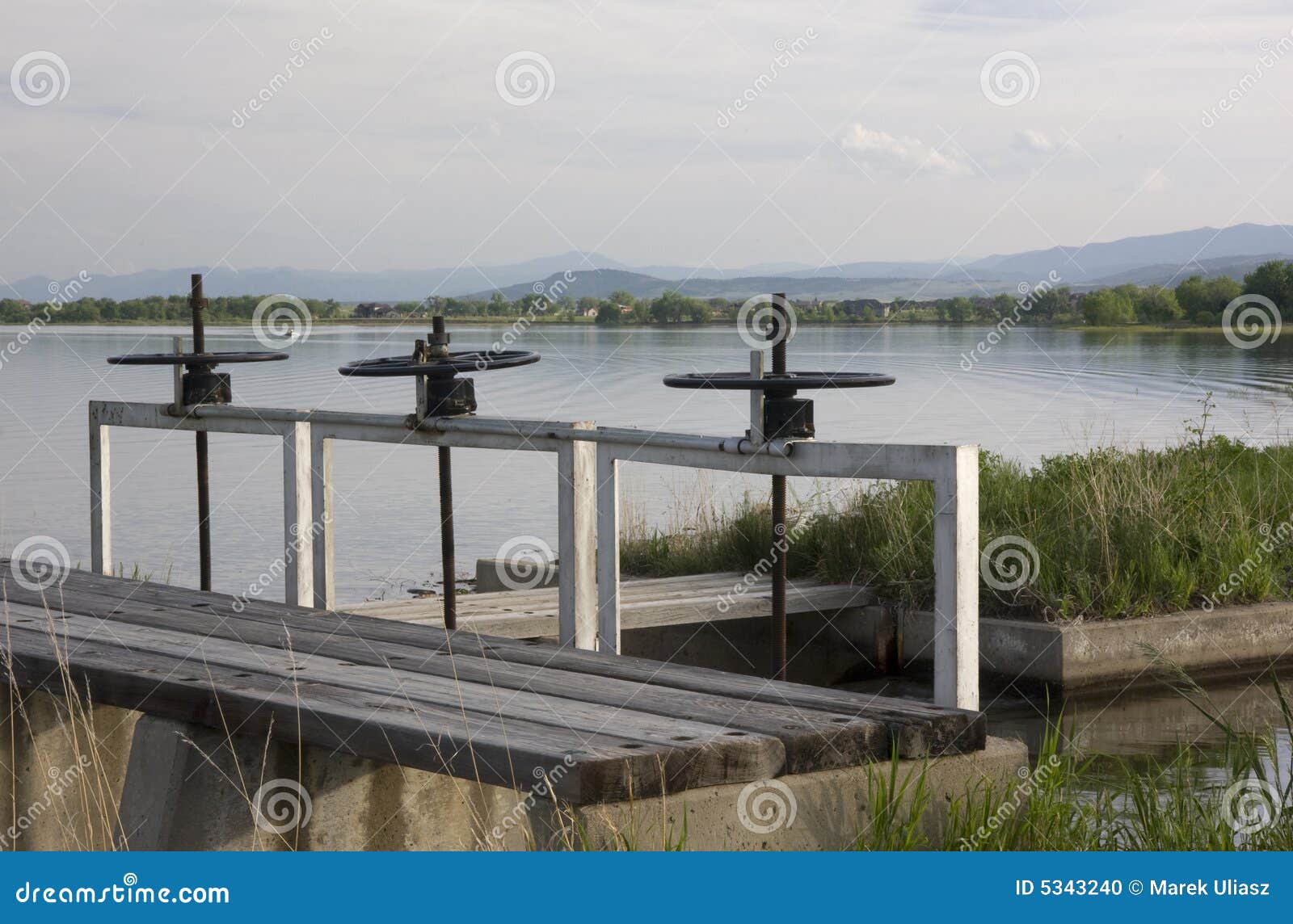 Irrigation Ditch with Headgates and Outlet To Rese Stock Photo - Image ...