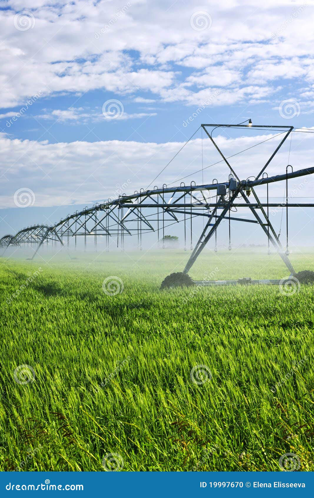Irrigation Equipment on Farm Field Stock Photo - Image of line, long ...