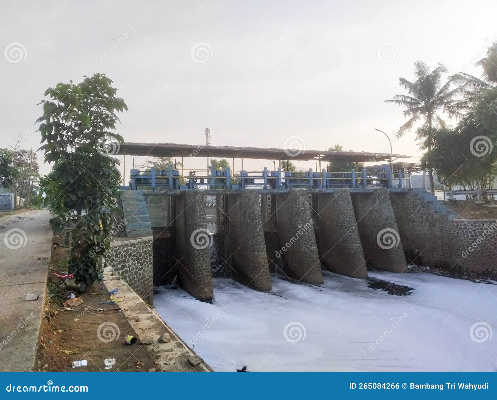 Water control dam stock photo. Image of river, channel - 265084266