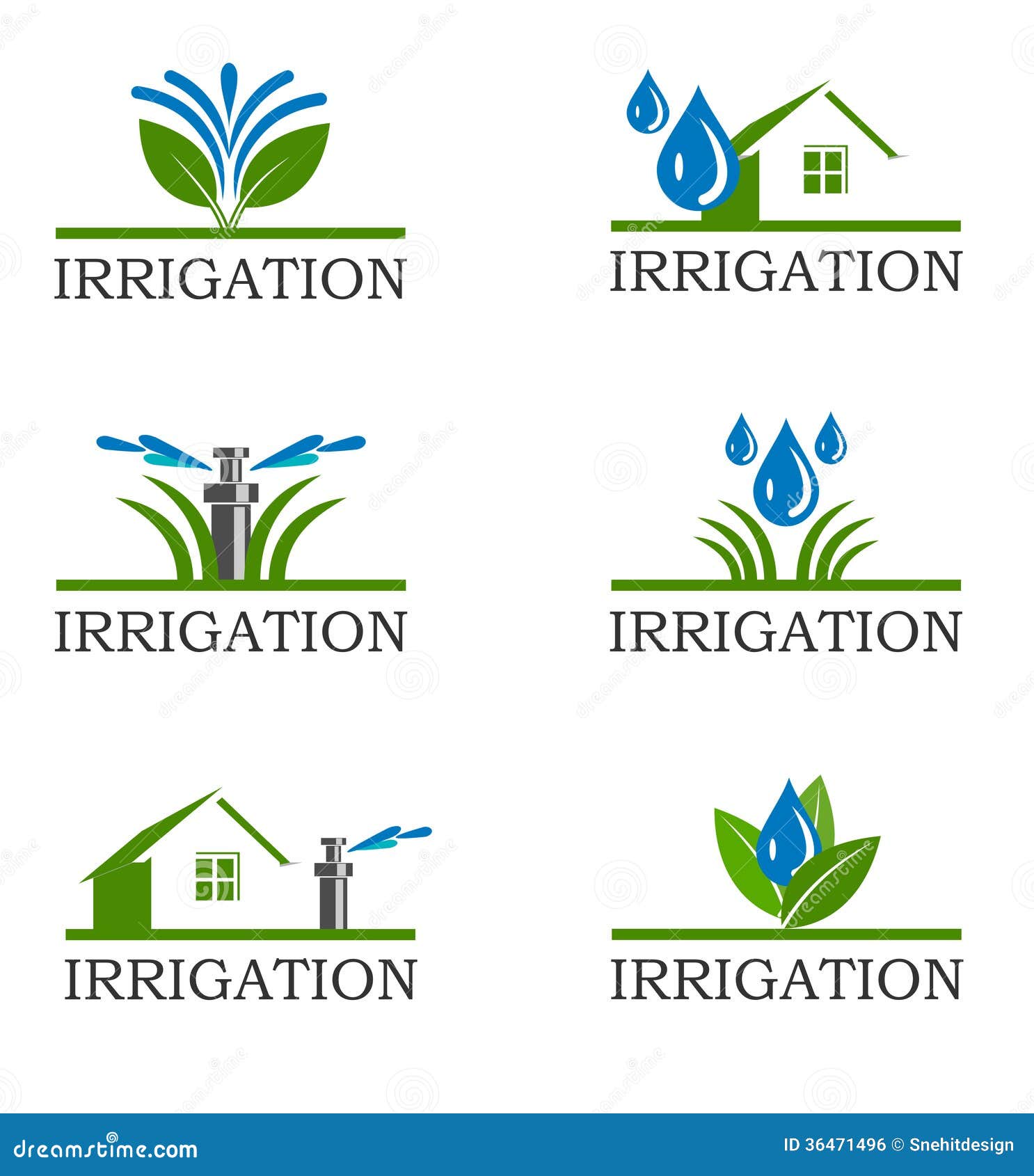 Irrigation icons stock vector. Illustration of lovely - 36471496