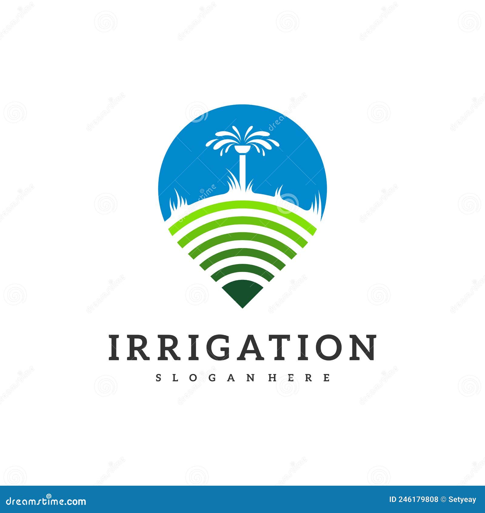 Irrigation Logo Design Vector. Icon Symbol Stock Illustration ...