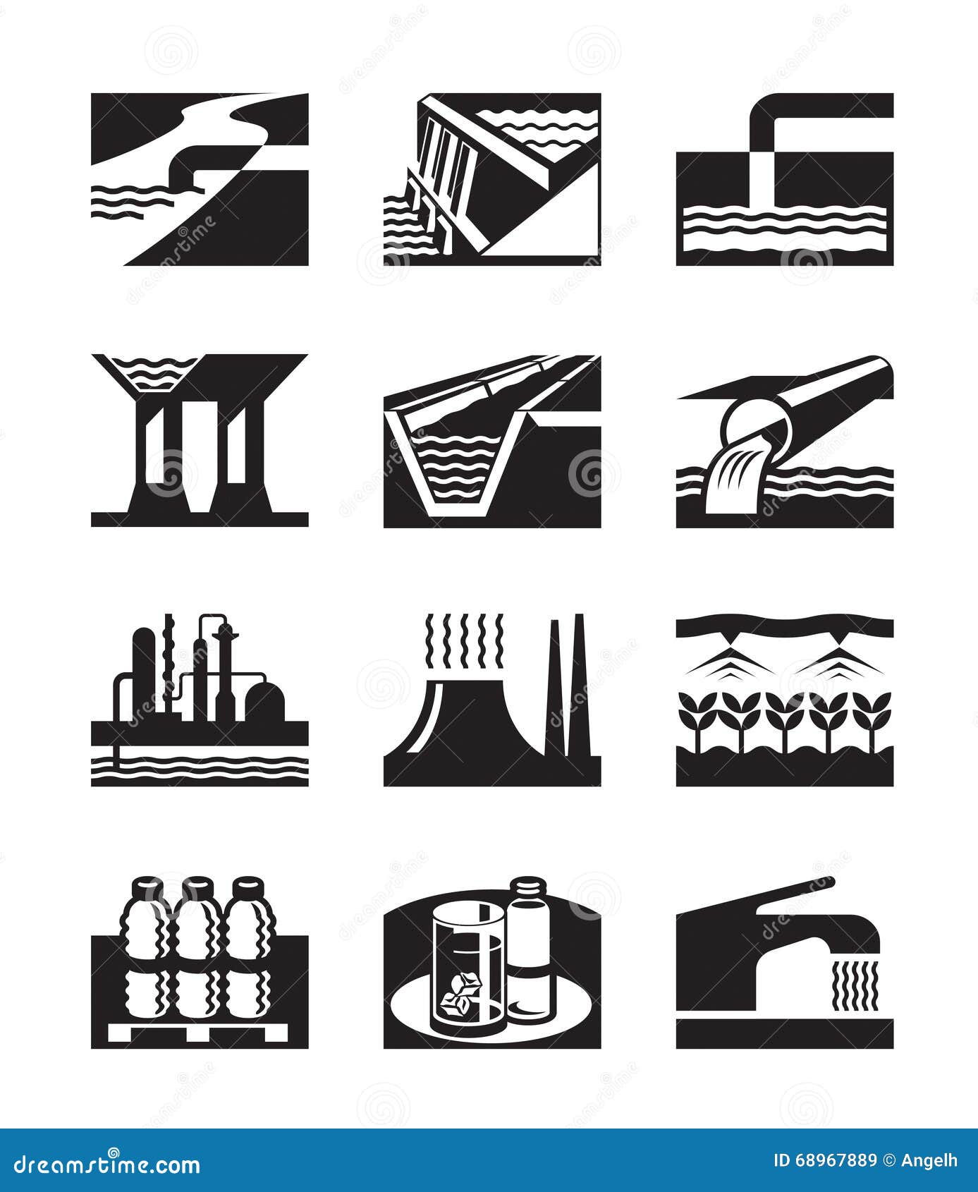 Irrigation, Water Canal, Bridge Logo Ideas. Inspiration Logo Design ...