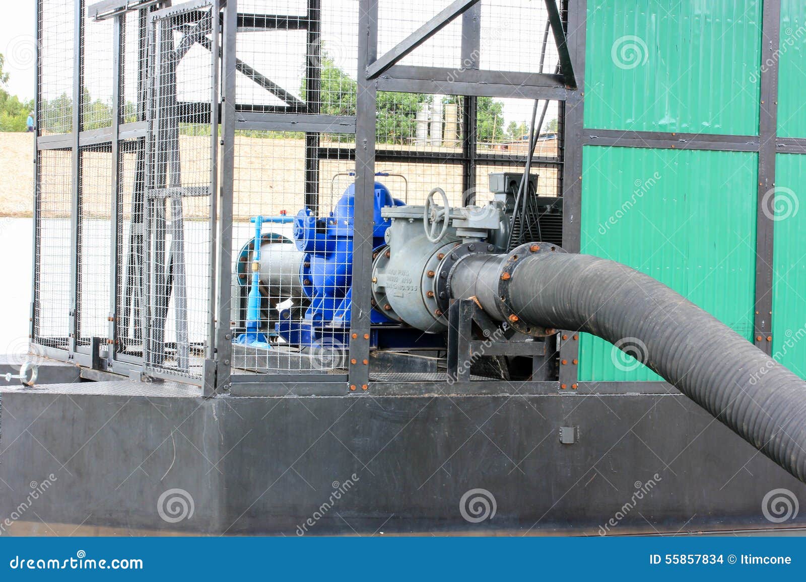 Irrigation Pumping Pipe System Stock Photo - Image of construction ...