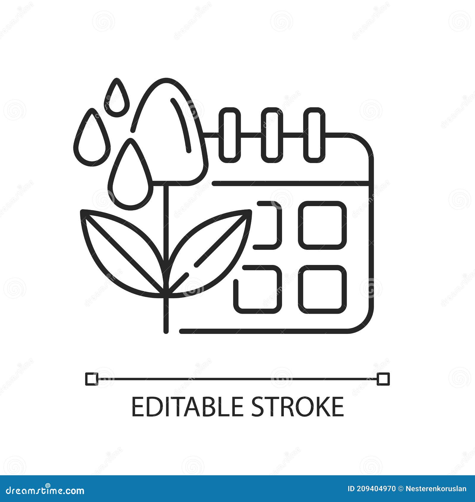 Irrigation Scheduling Linear Icon Stock Vector Illustration Of Horticulture Agriculture