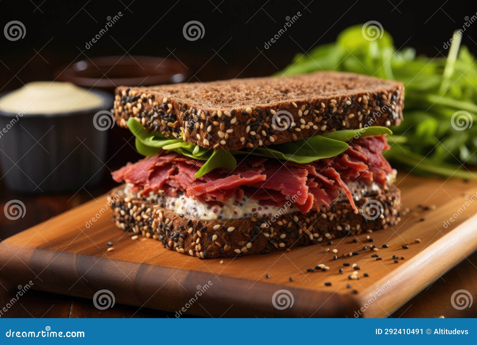 Irrigation Shot of a Corned Beef Sandwich on Rye Bread Stock Image ...