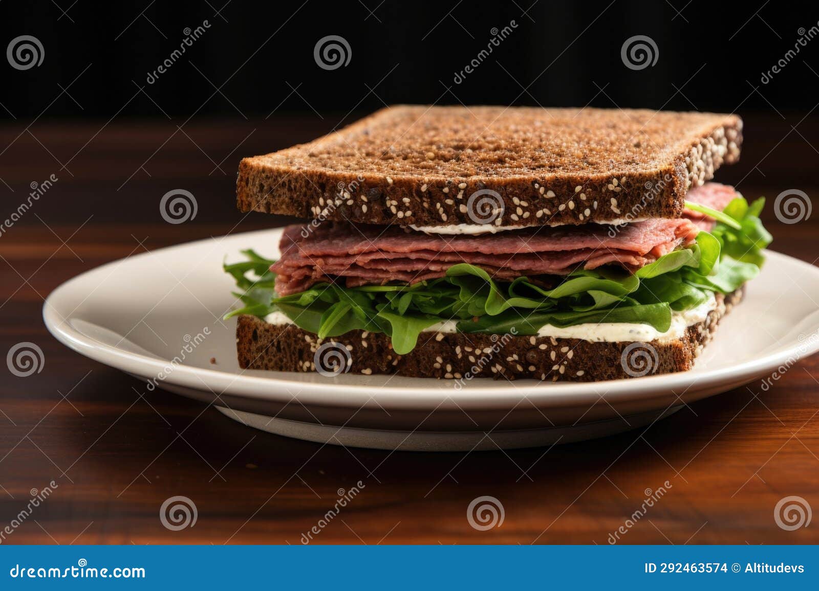 Irrigation Shot of a Corned Beef Sandwich on Rye Bread Stock Photo ...
