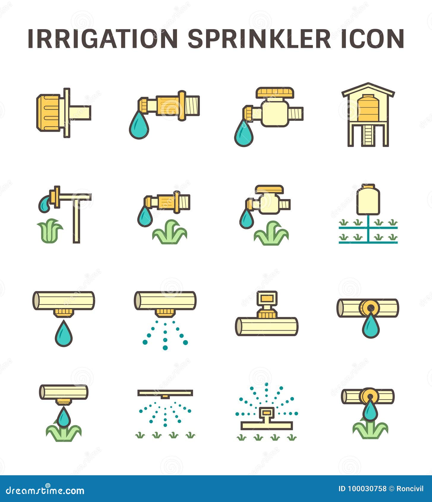 Irrigation sprinkler icon stock vector. Illustration of equipment ...