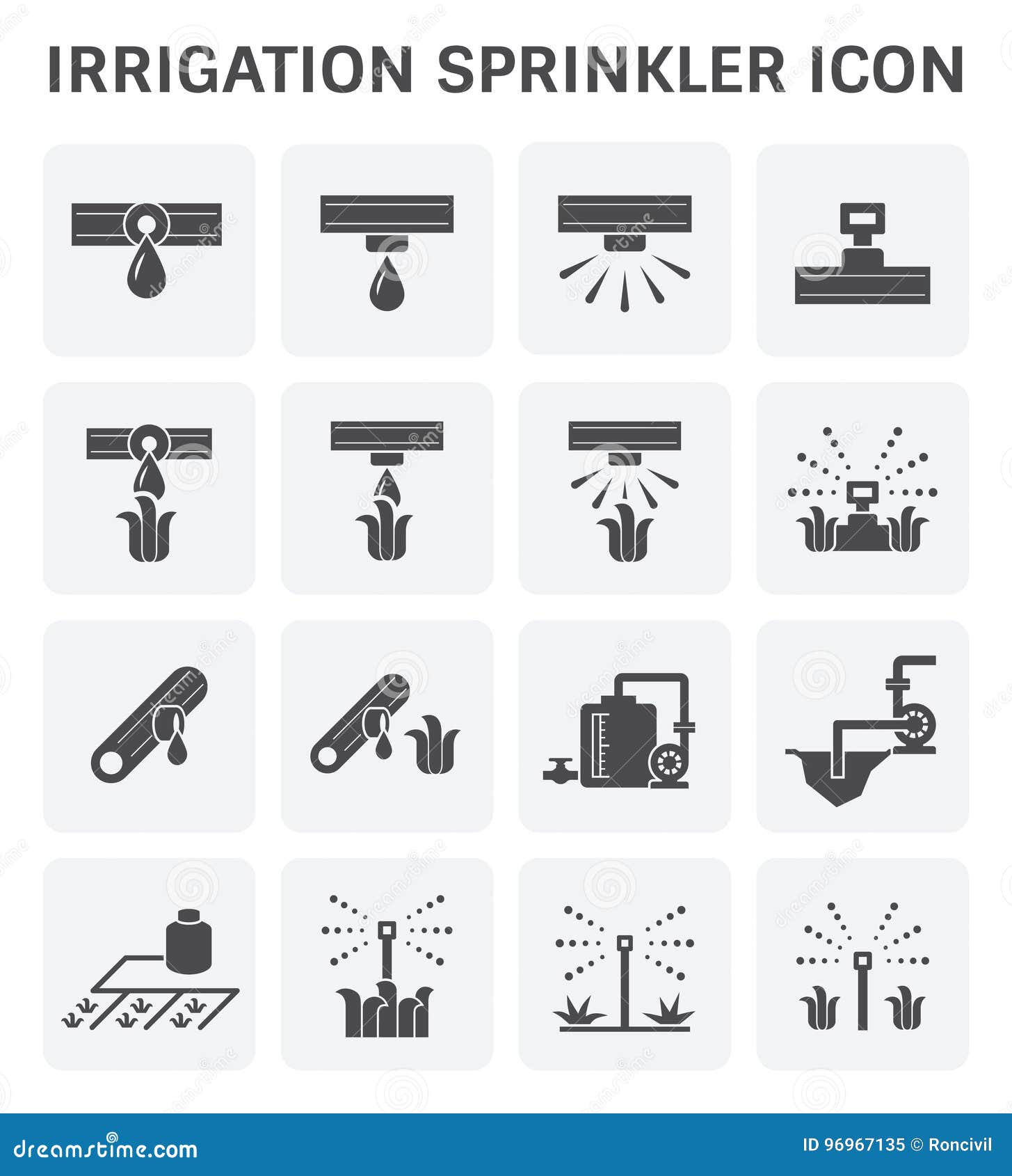 Irrigation sprinkler icon stock vector. Illustration of automatic ...