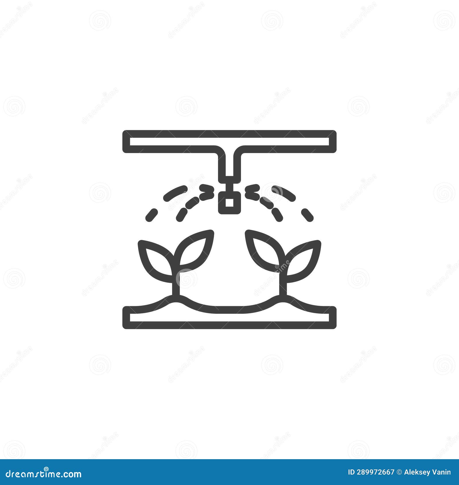 Irrigation Sprinkler Line Icon Stock Vector - Illustration of garden ...