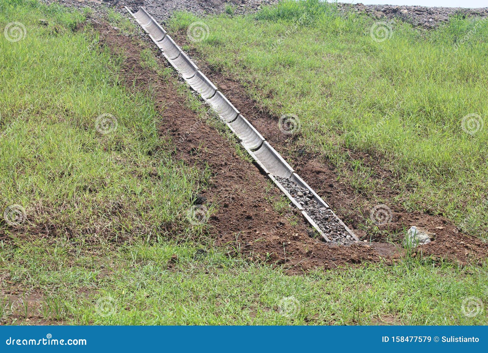 Irrigation Structure of Rice Fields beside the Road Stock Image - Image ...