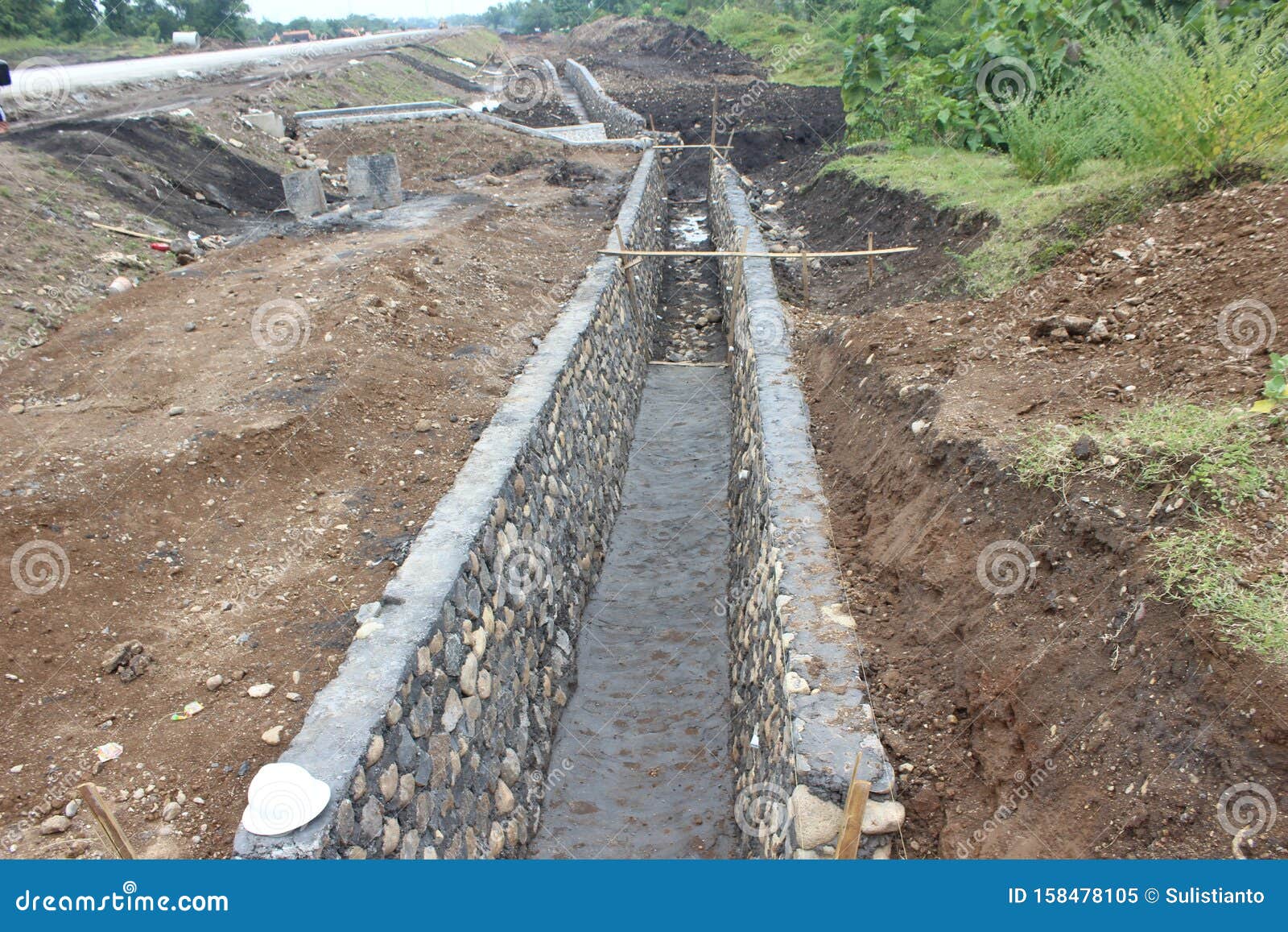 Irrigation Structure of Rice Fields beside the Road Stock Image - Image ...