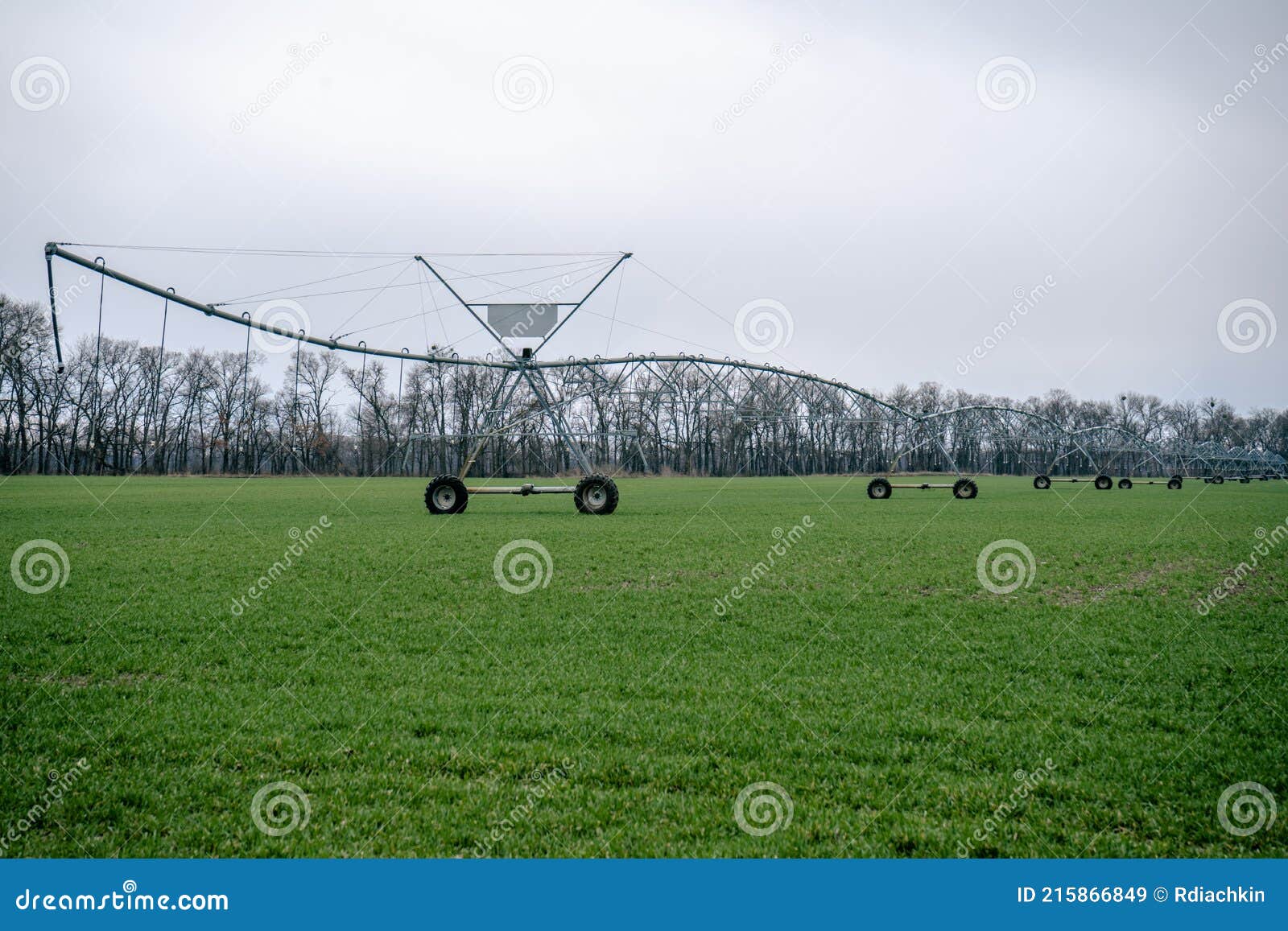 Irrigation System in an Agricultural Field Stock Image - Image of ...