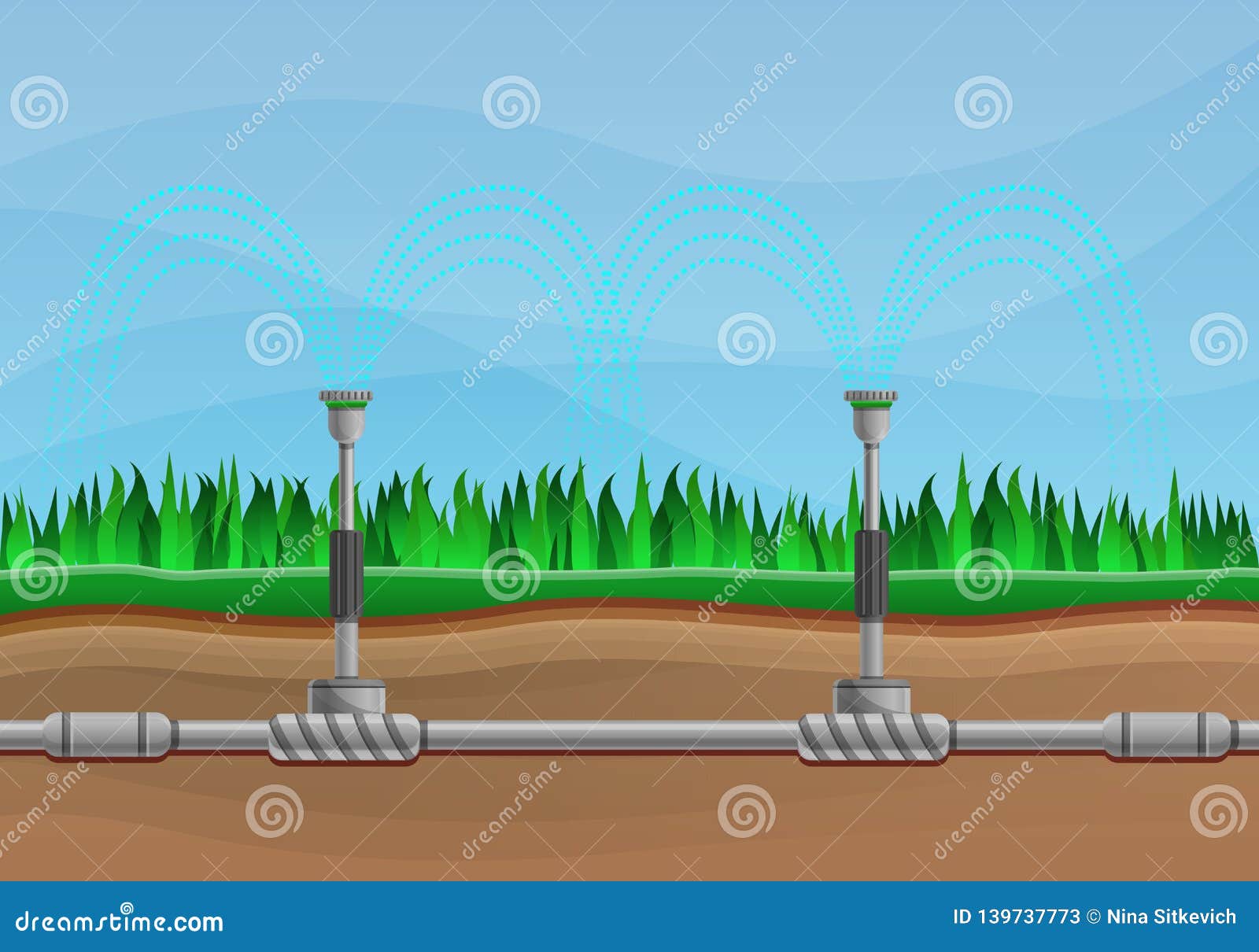 Irrigation System Concept Banner, Cartoon Style Stock Vector ... Irrigation System Concept Banner, Cartoon Style Stock Vector ...