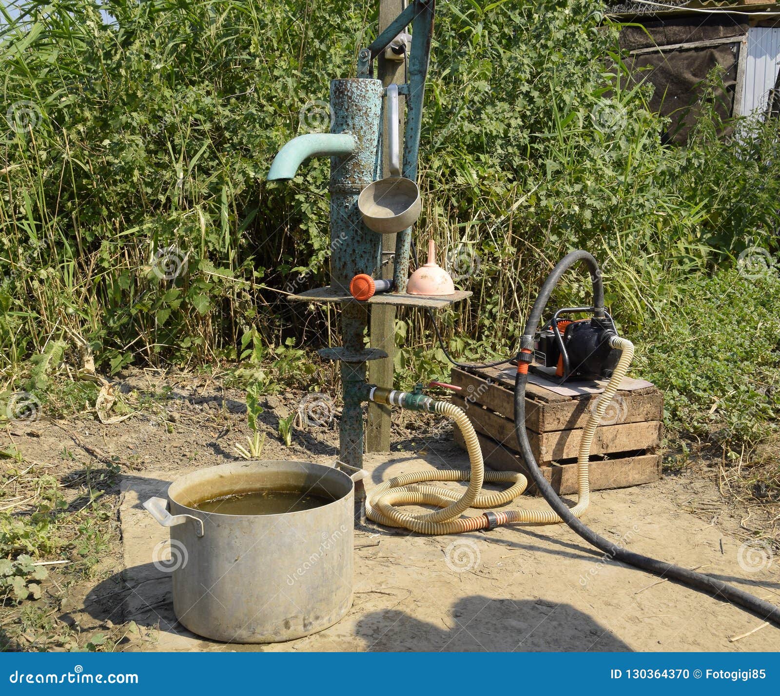 Irrigation System in the Home Garden. Well with Manual and Automatic ...