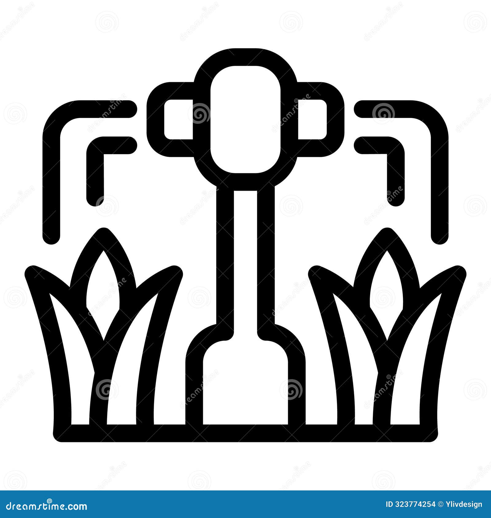 Irrigation System Watering Crops on Farmland Icon Stock Vector ...