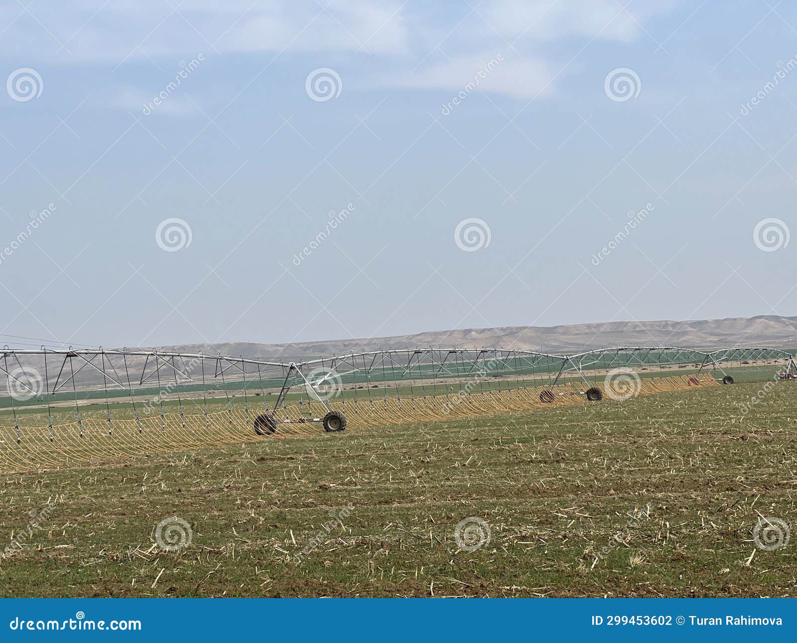 Irrigation System Watering the Field with a High Pressure Water Jet ...