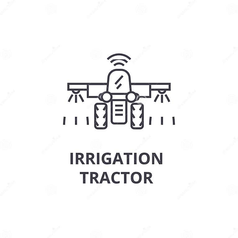 Irrigation Tractor Line Icon, Outline Sign, Linear Symbol, Vector, Flat ... Irrigation Tractor Line Icon, Outline Sign, Linear Symbol, Vector, Flat ...