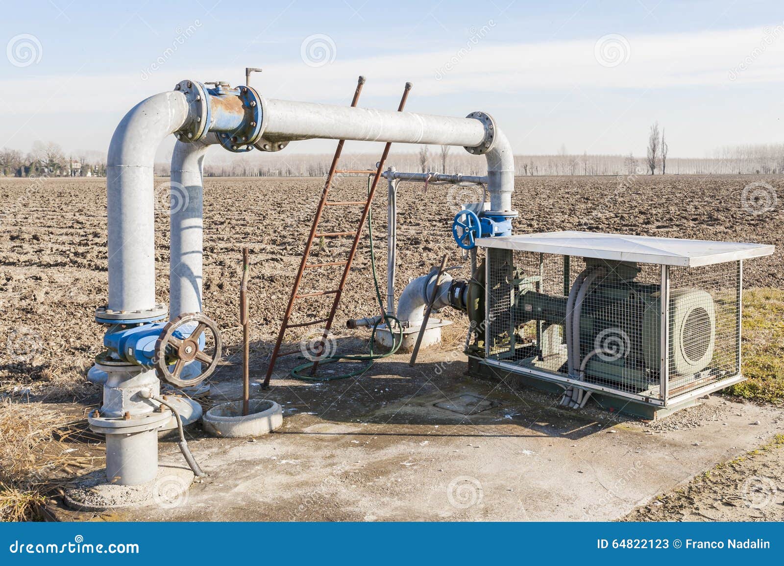 Irrigation Water Pumping System Stock Image - Image of motor ...
