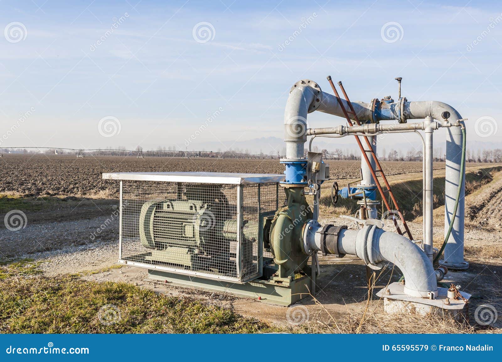 Irrigation Water Pumping System Stock Image - Image of drop, automated ...