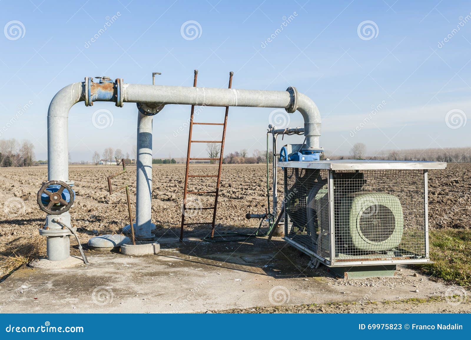 Irrigation Water Pumping System Stock Image - Image of irrigated ...