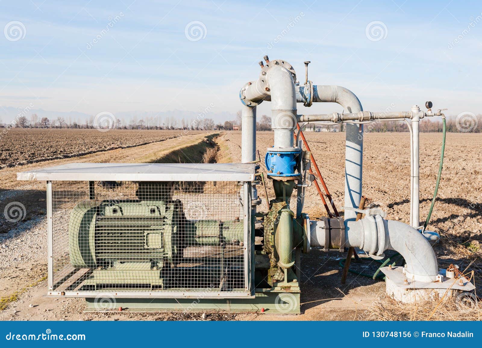 Irrigation Water Pumping System Stock Photo - Image of irrigating ...