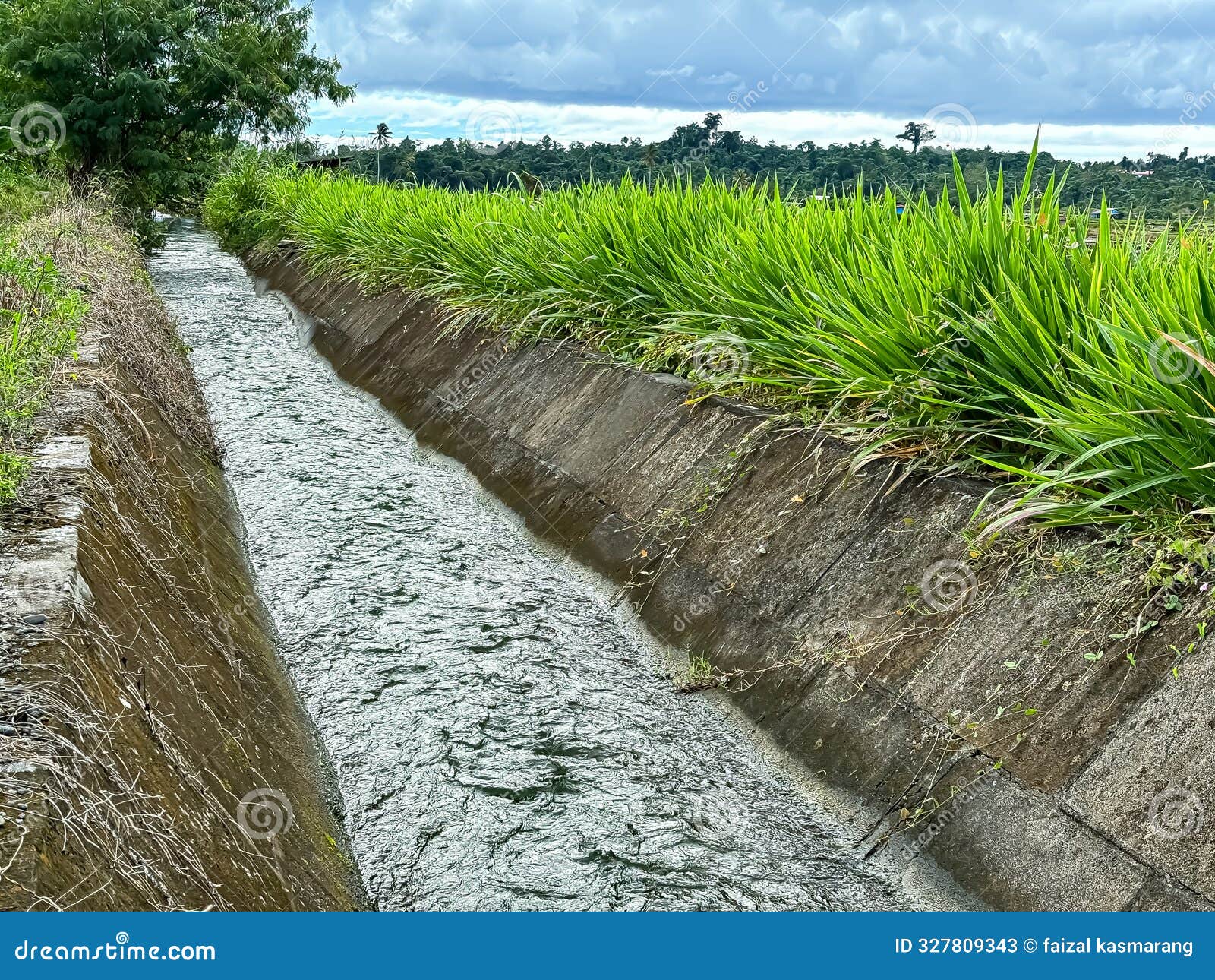 Irrigation water channel stock image. Image of cultivated - 327809343