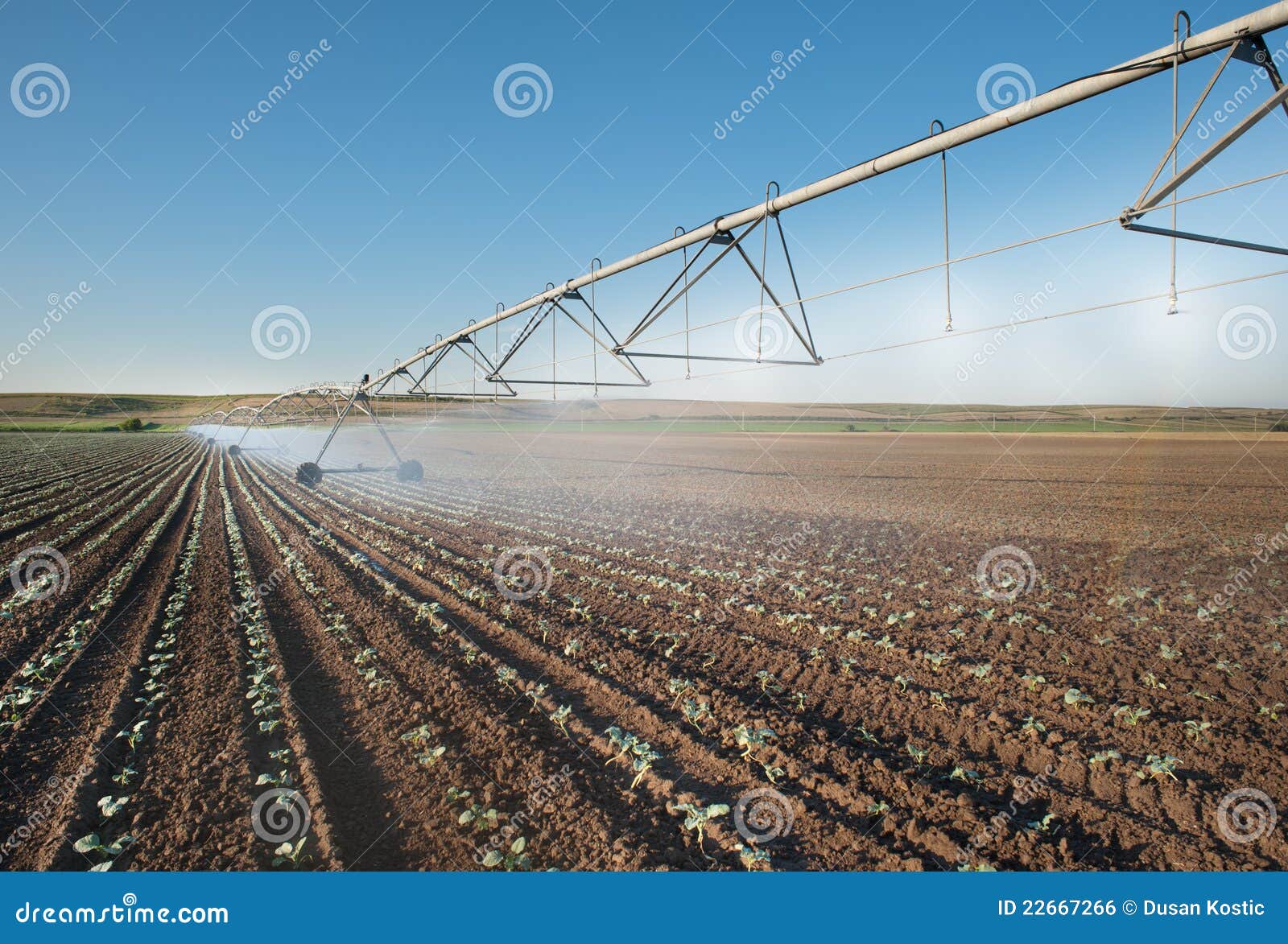Irrigation Wheel Line stock photo. Image of farm, cloud - 22667266