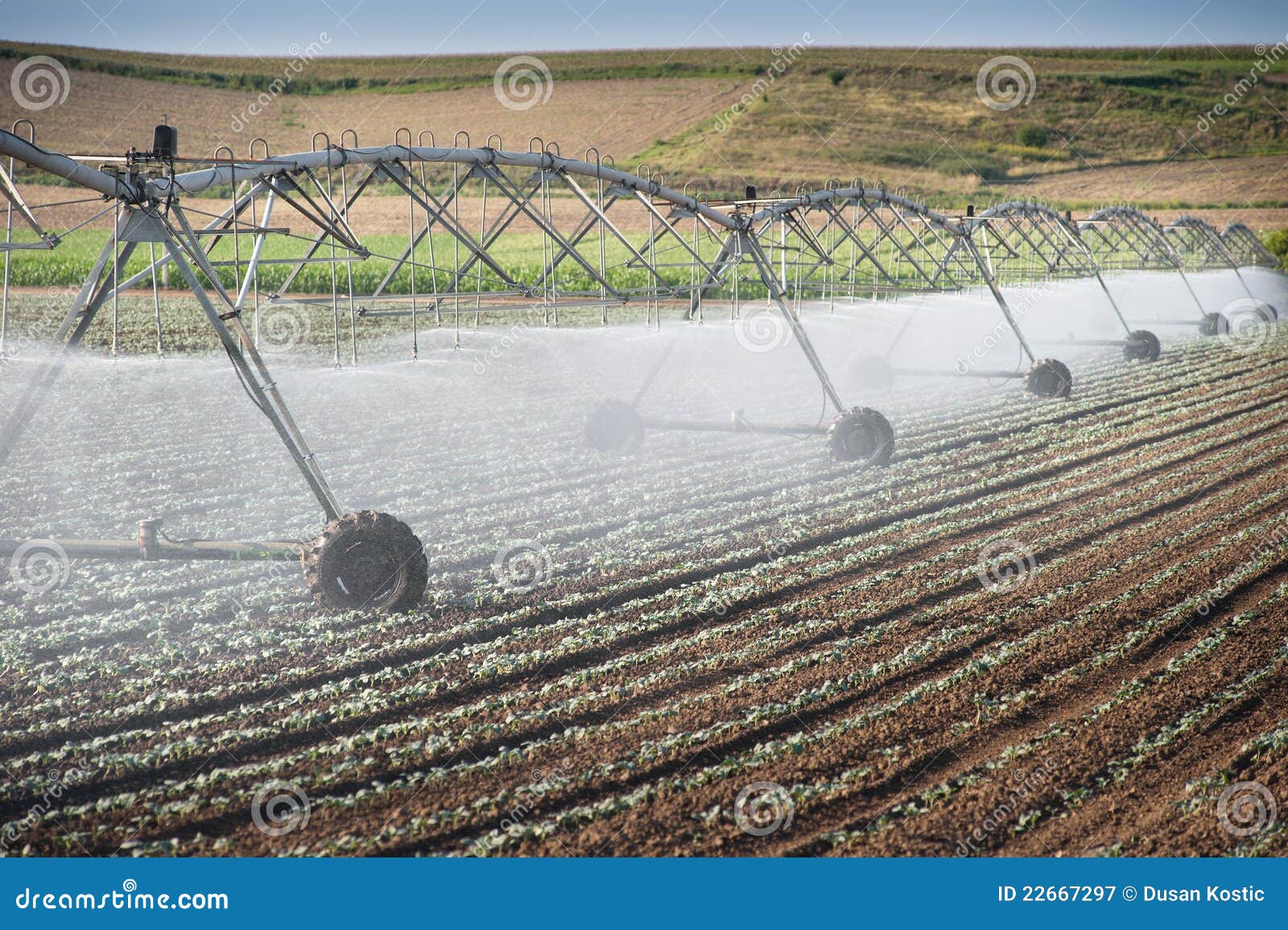 Irrigation Wheel Line Sprinkler Agricultural Equipment Stock ...