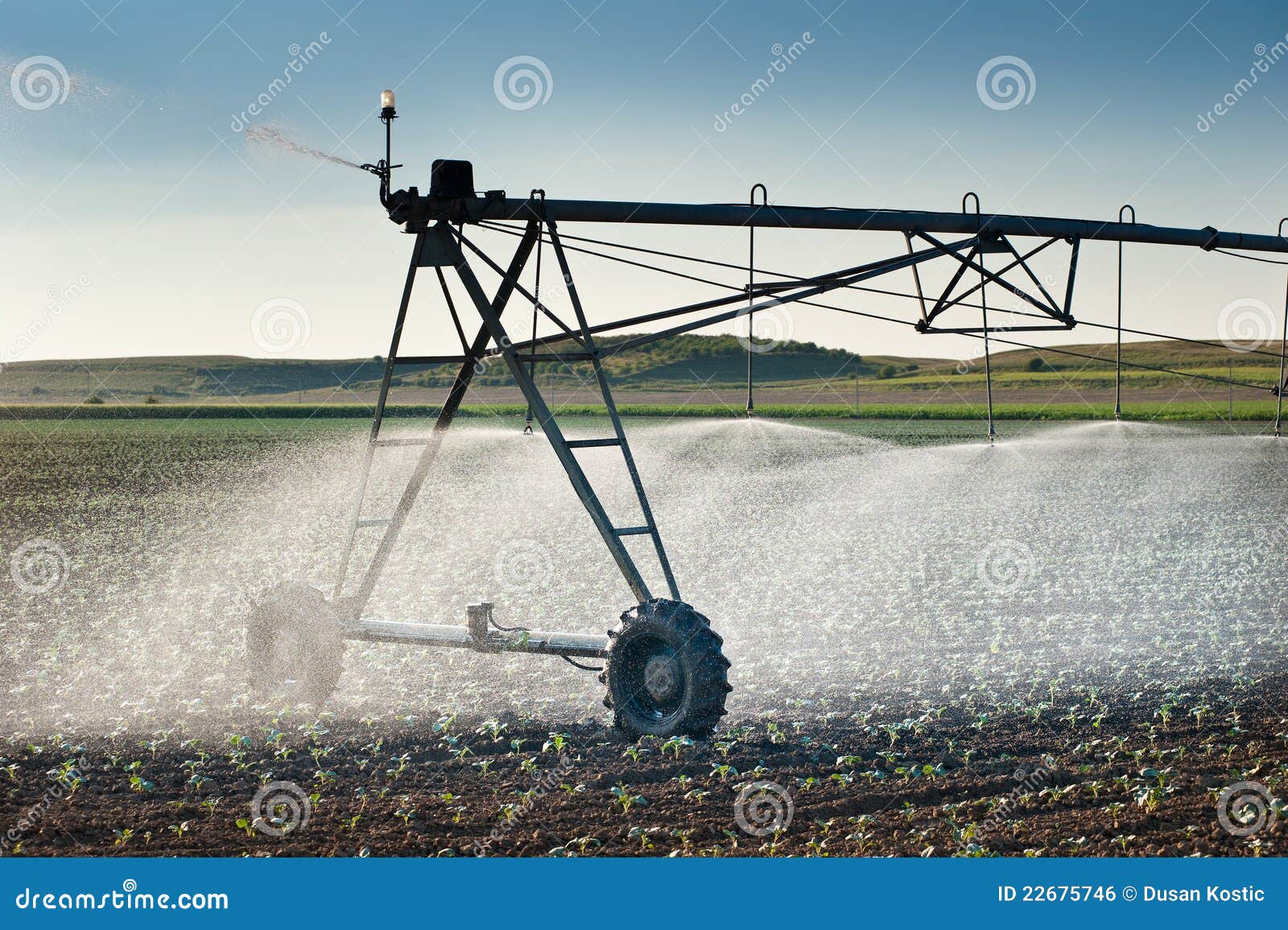 Irrigation Wheel Line Sprinkler Agricultural Equipment Stock ...