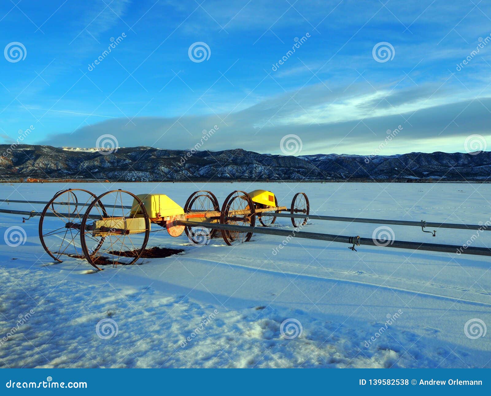 Irrigation Wheel Line stock photo. Image of farm, line - 139582538