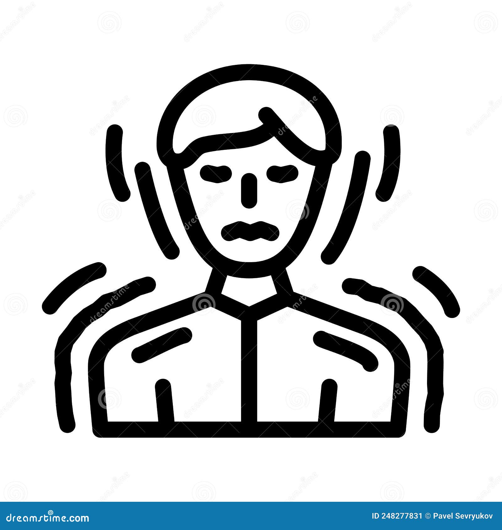 Irritability Line Icon Cartoon Vector | CartoonDealer.com #208728933