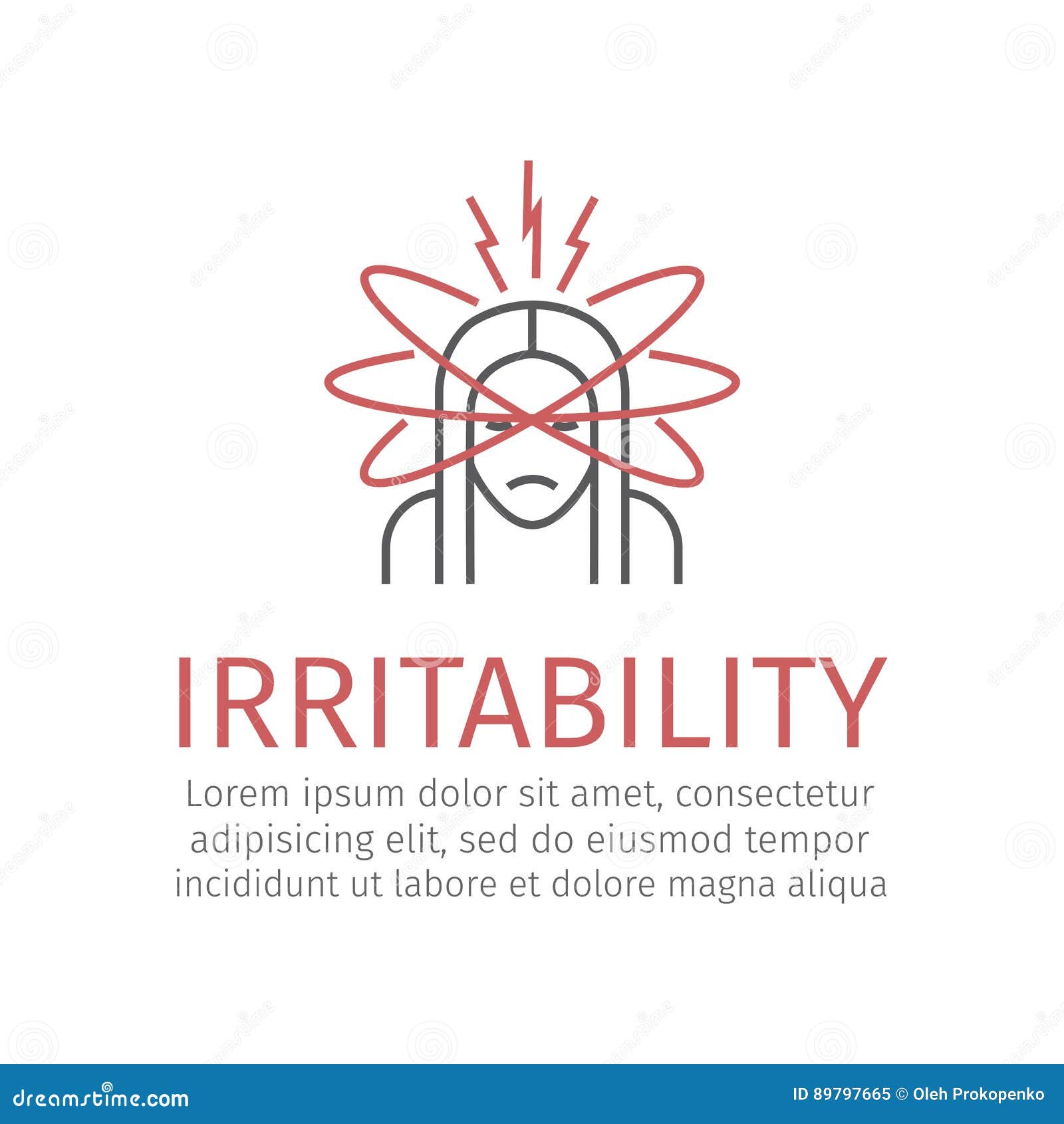 Irritability Emotion. Angry Irritated Character, Facial Expression ...