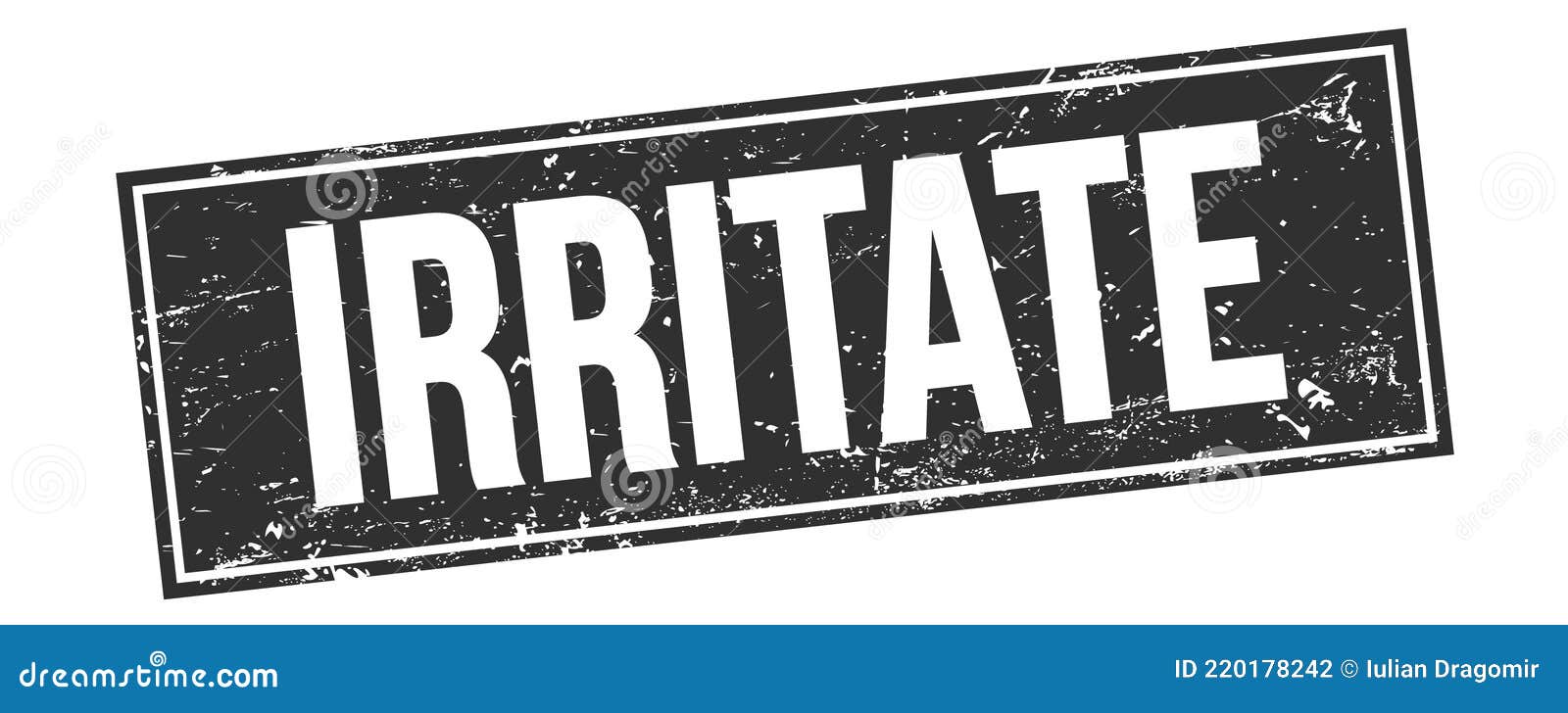 IRRITATE Text on Black Grungy Rectangle Stamp Stock Illustration ...