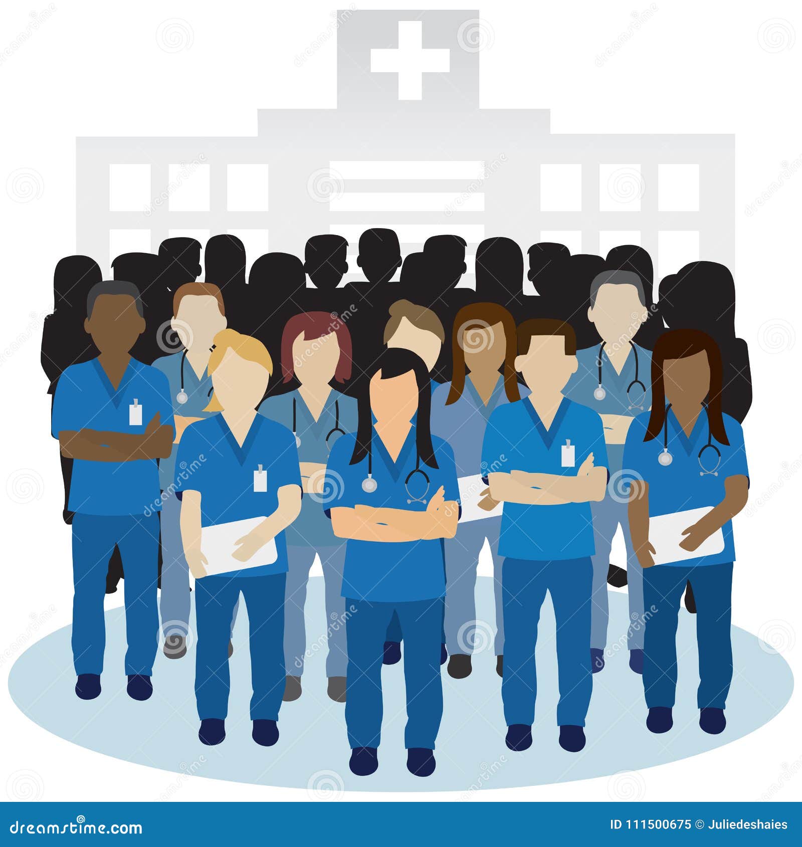 Irritated or Angry Nurse Group Vector Concept Stock Vector ...