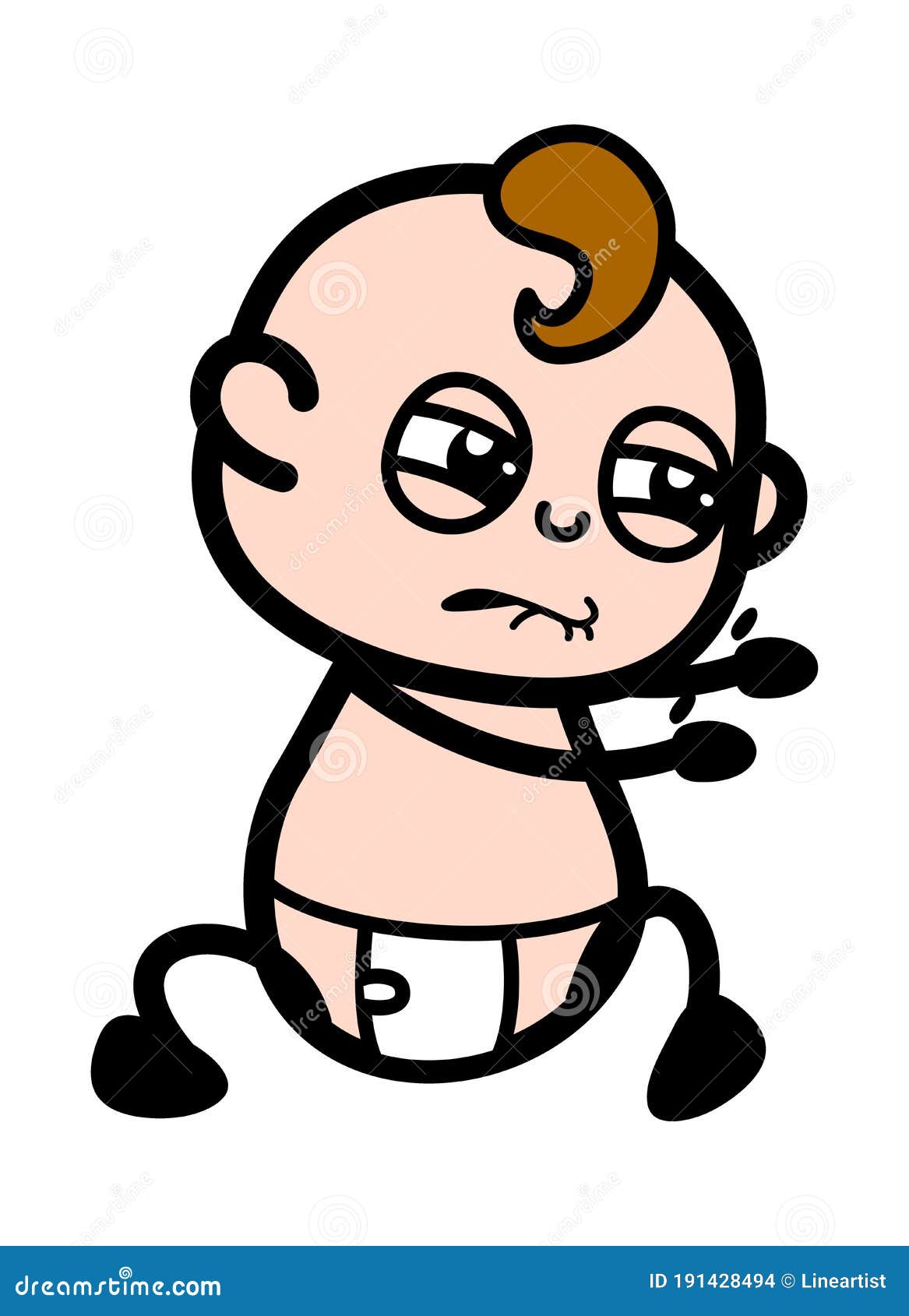Irritated Baby Cartoon Illustration Stock Illustration - Illustration ...